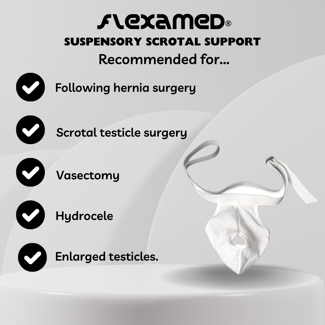 Flexamed Hernia Gear Suspensory Scrotal Support | For Enlarged Scrotum – FlexaMed